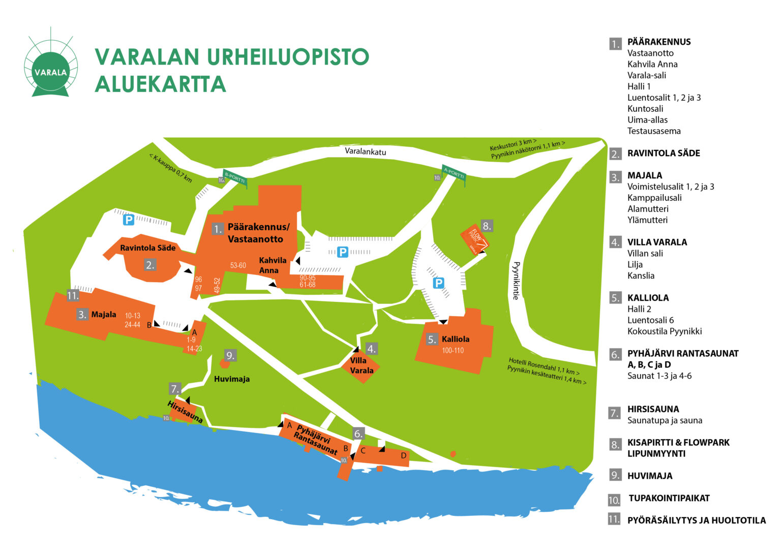 Aluekartta ja saapuminen - Varala